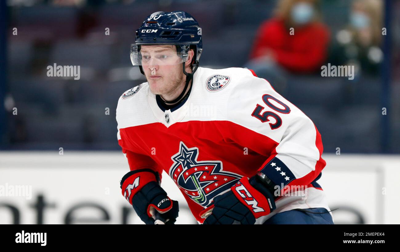Columbus Blue Jackets forward Eric Robinson is seen during an NHL ...