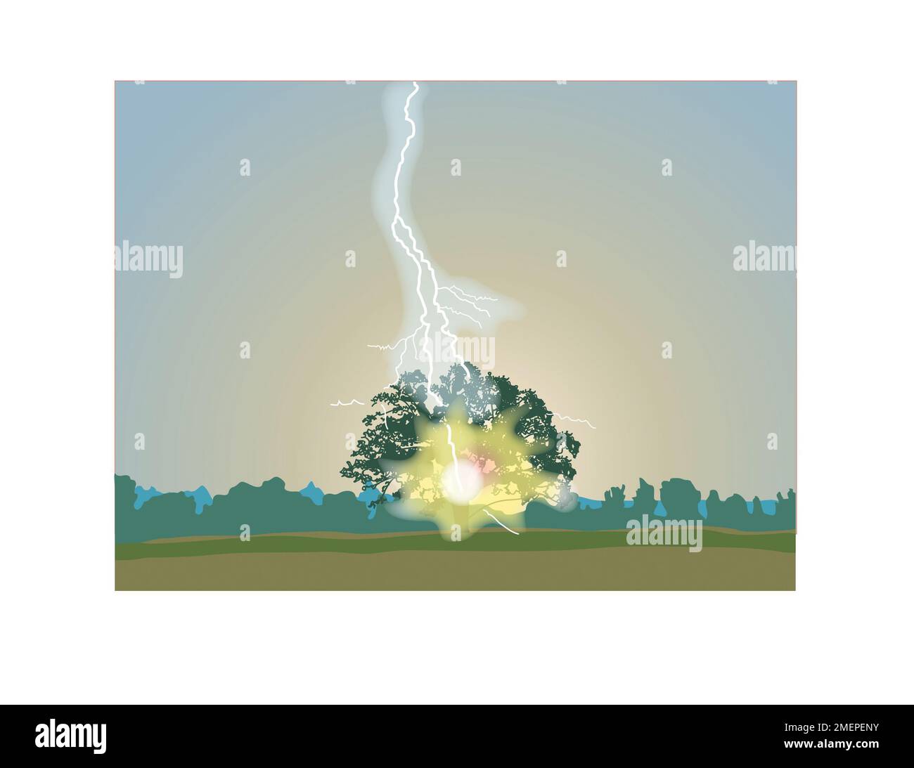Tree Lightning Strike Cut Out Stock Images Pictures Alamy