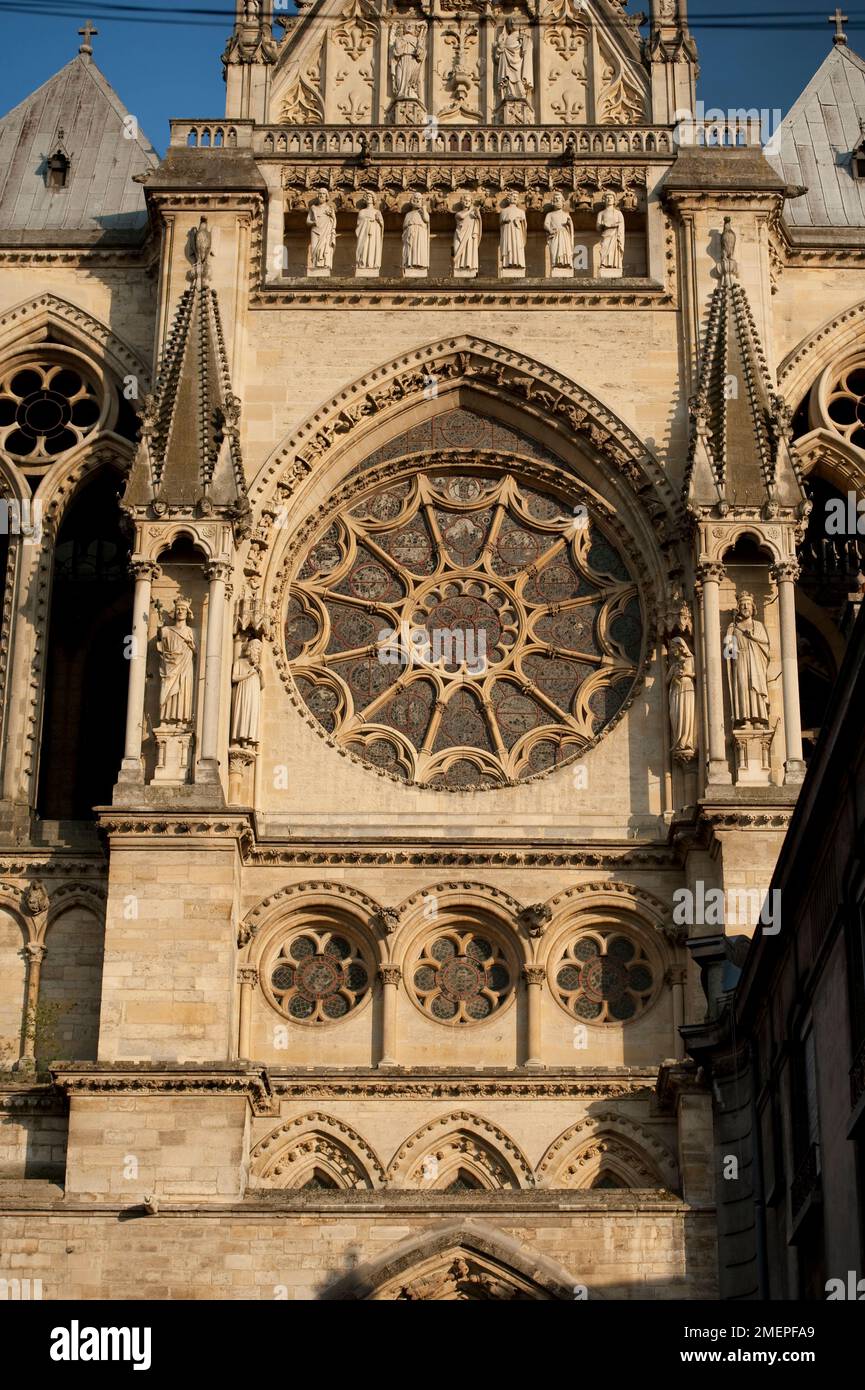 France, Marne, Reims (Rheims), Reims Cathedral, rose windows Stock ...