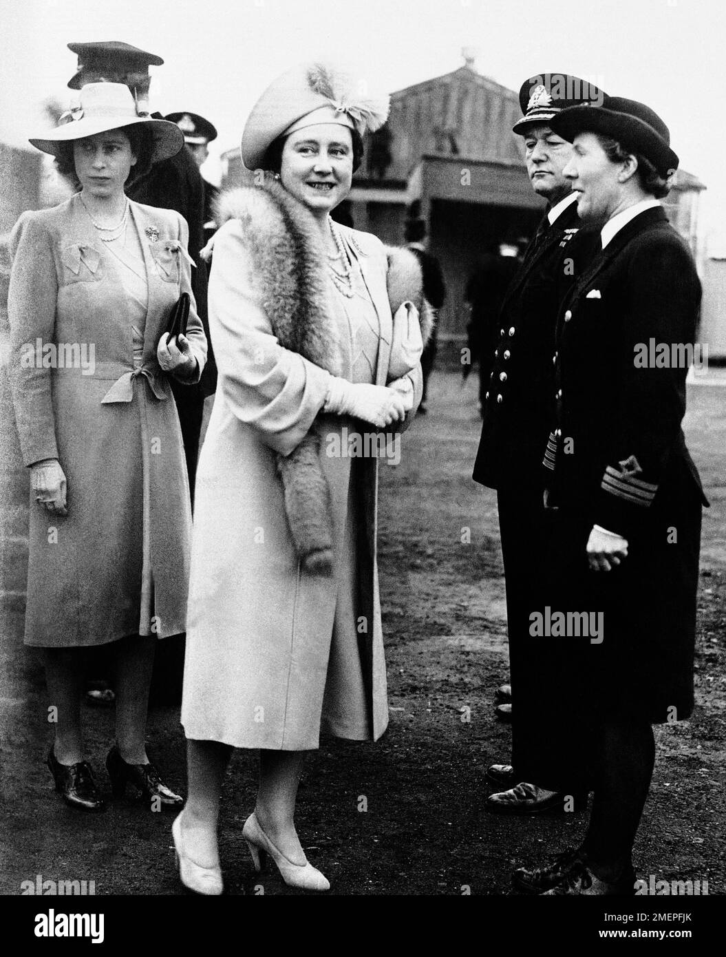 FILE - In this 1945 file photo, Queen Elizabeth and Princess Elizabeth ...