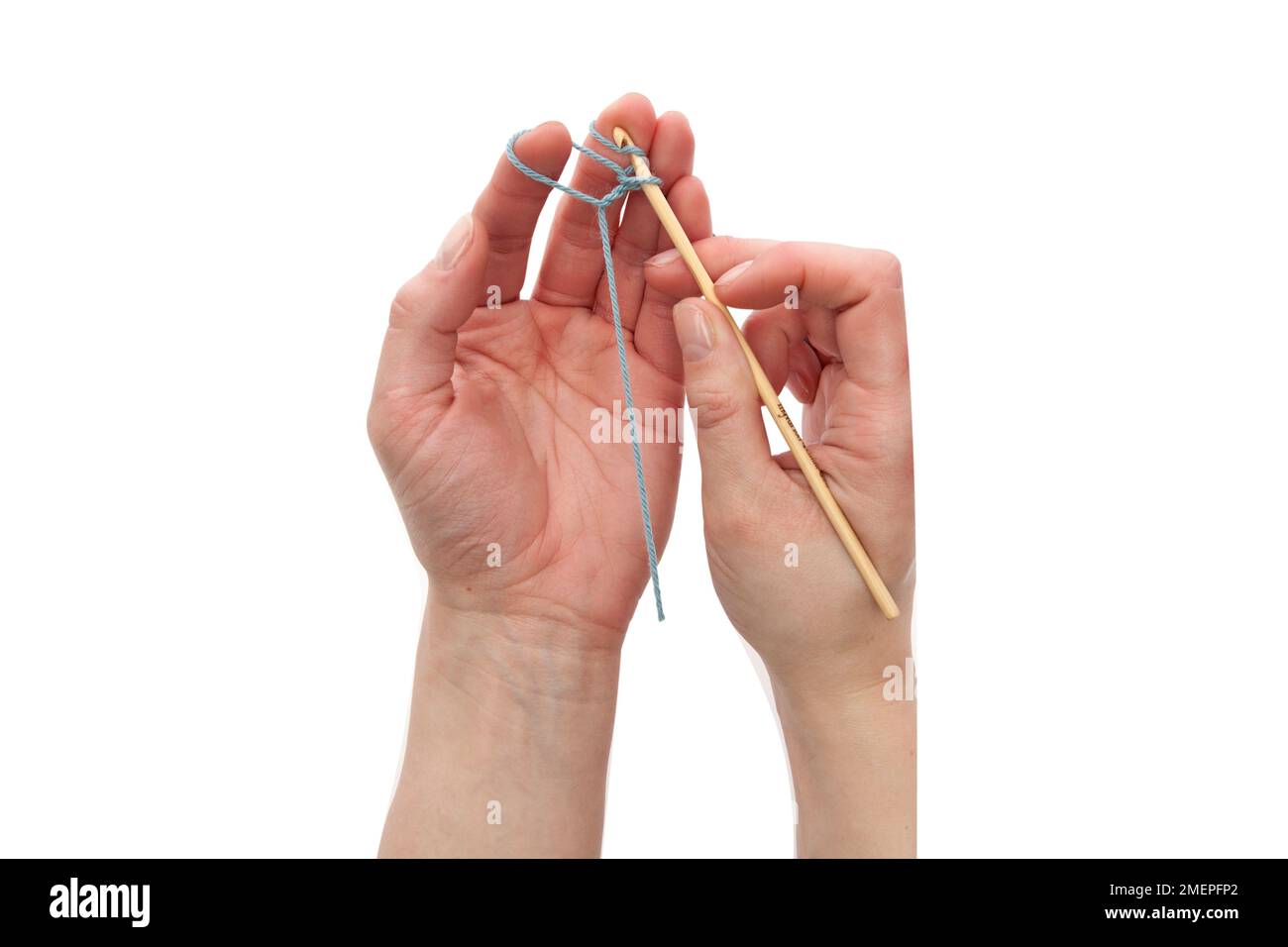 Pinhole cast-on knitting technique Stock Photo - Alamy