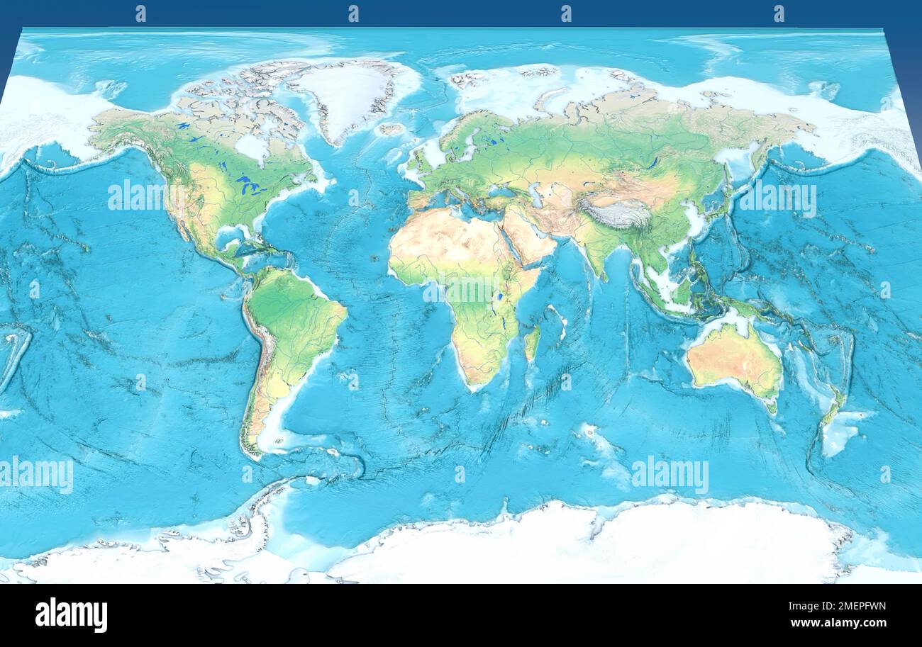Continents and oceans map hi-res stock photography and images - Alamy