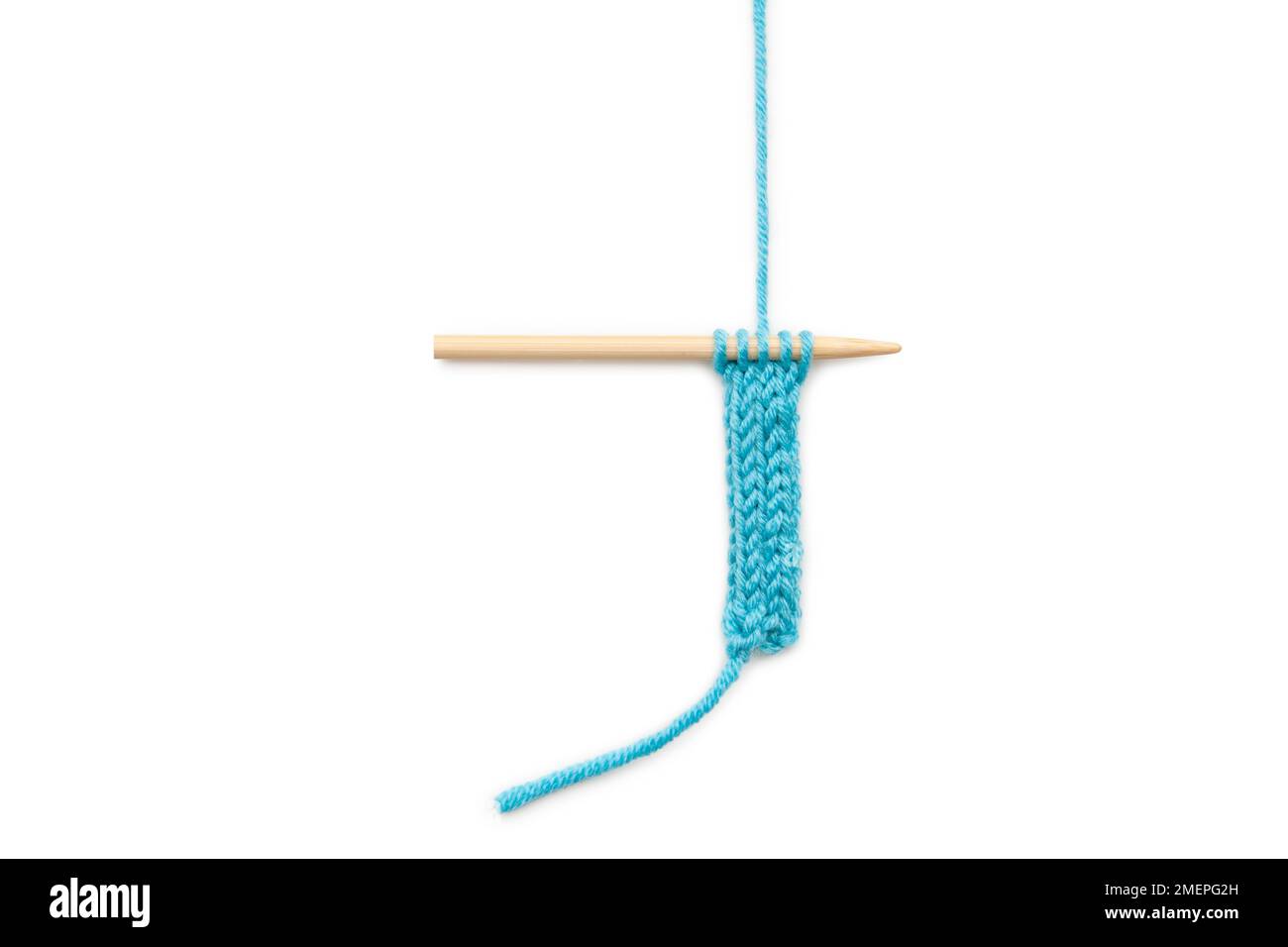 Simple I-cord knitting technique, for applique, ties, and straps Stock ...