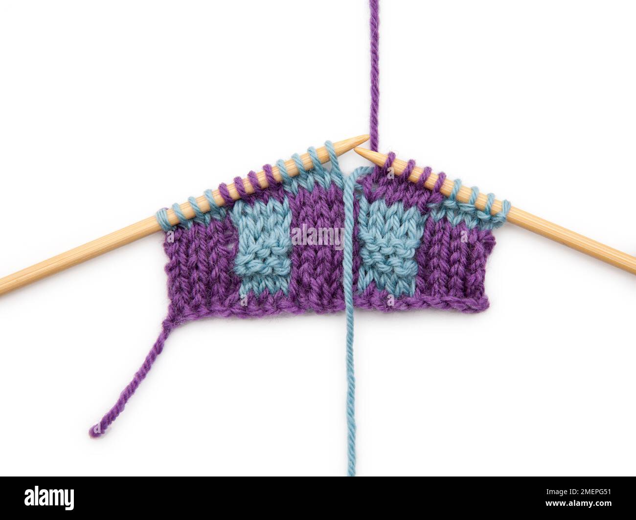 Knit and purl Fair Isle knitting technique Stock Photo - Alamy