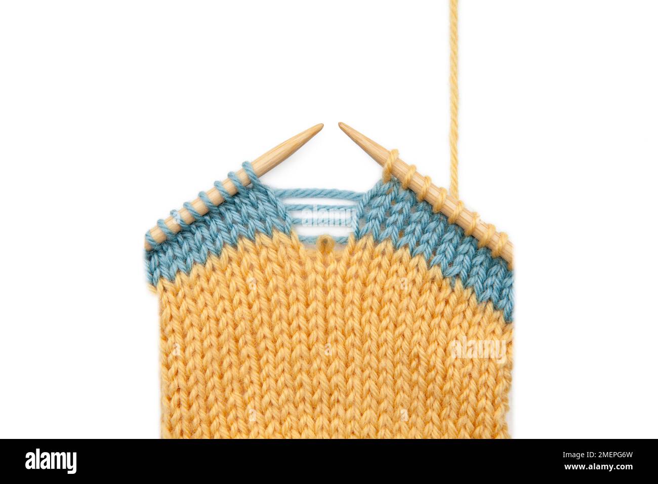 Dropping and unravelling stitches and rows knitting technique Stock ...