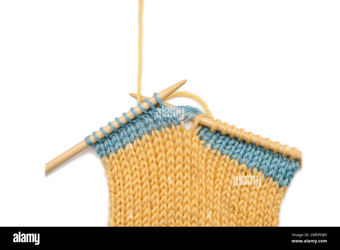 Dropping and unravelling stitches and rows knitting technique Stock ...