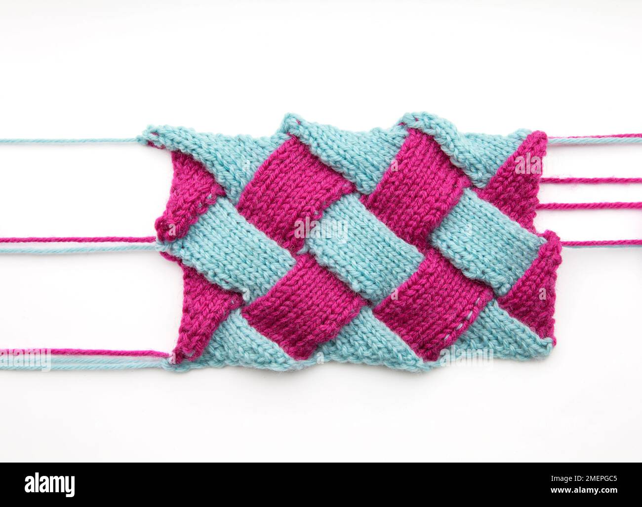Example of entrelac structural knitting technique Stock Photo - Alamy
