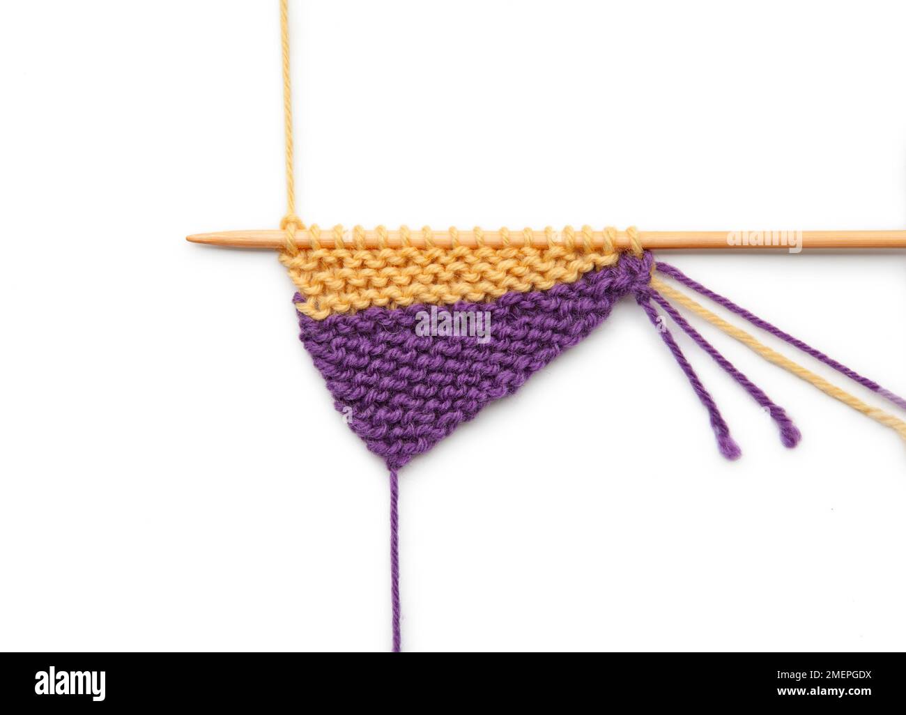 Short row circular medallion knitting technique Stock Photo - Alamy