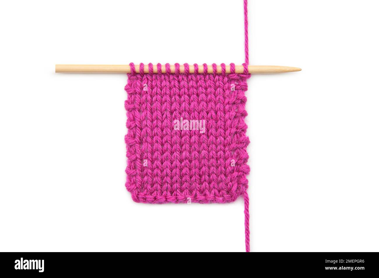 Example of double slipped garter selvedge knitting Stock Photo - Alamy