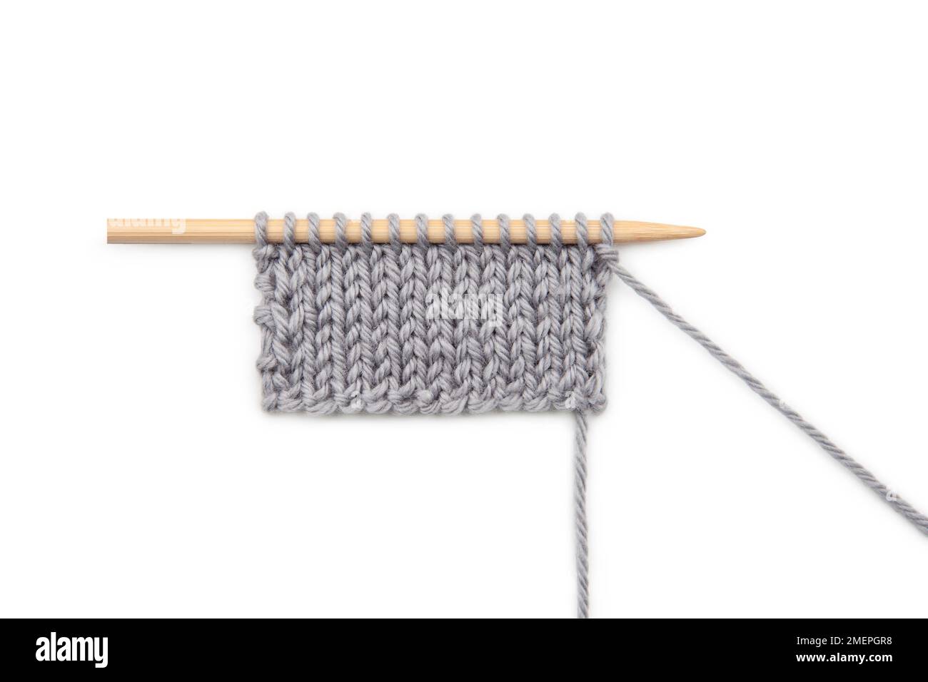 Example of slipped garter selvedge knitting Stock Photo - Alamy