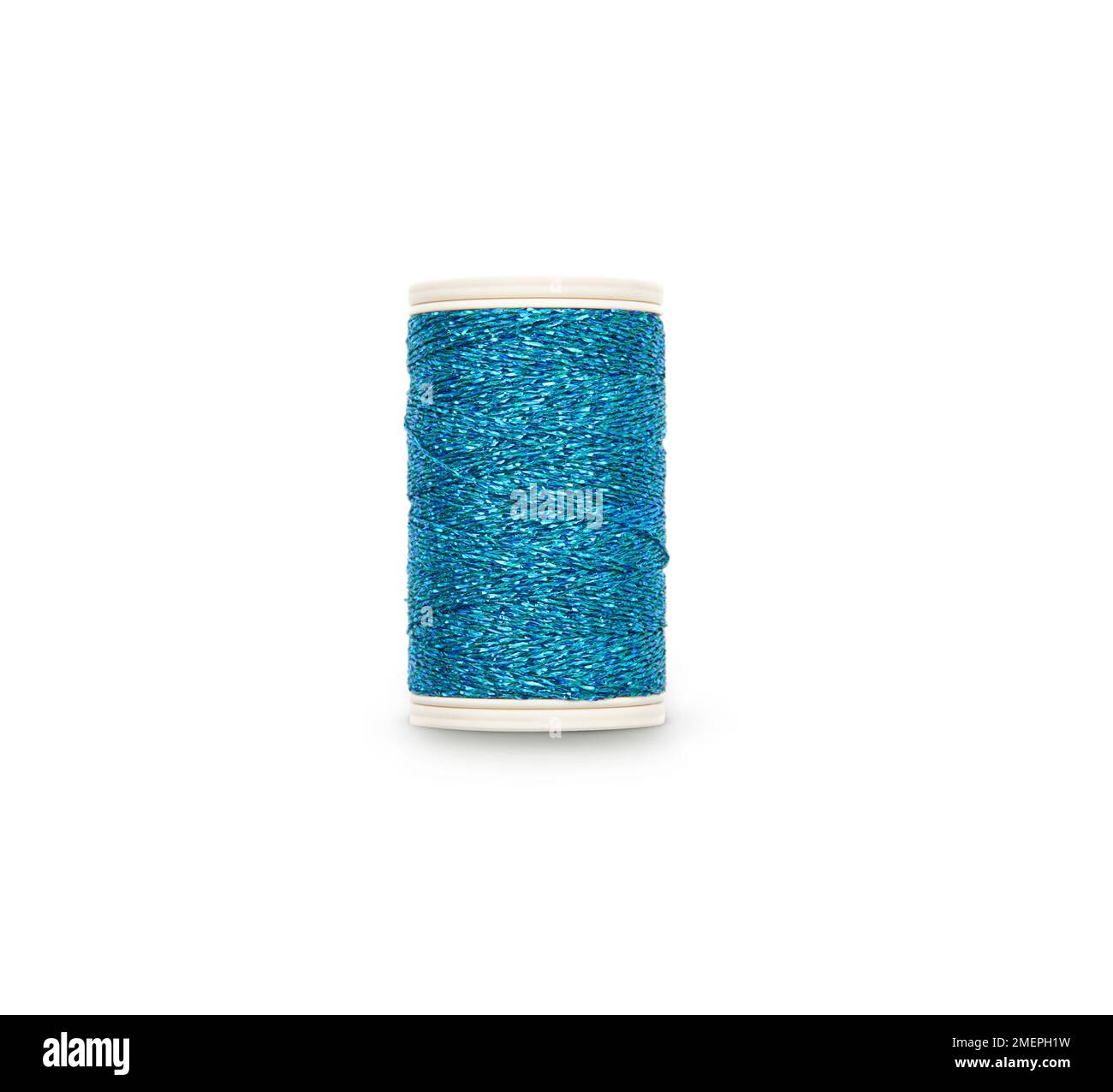 Reel of blue machine embroidery thread Stock Photo - Alamy