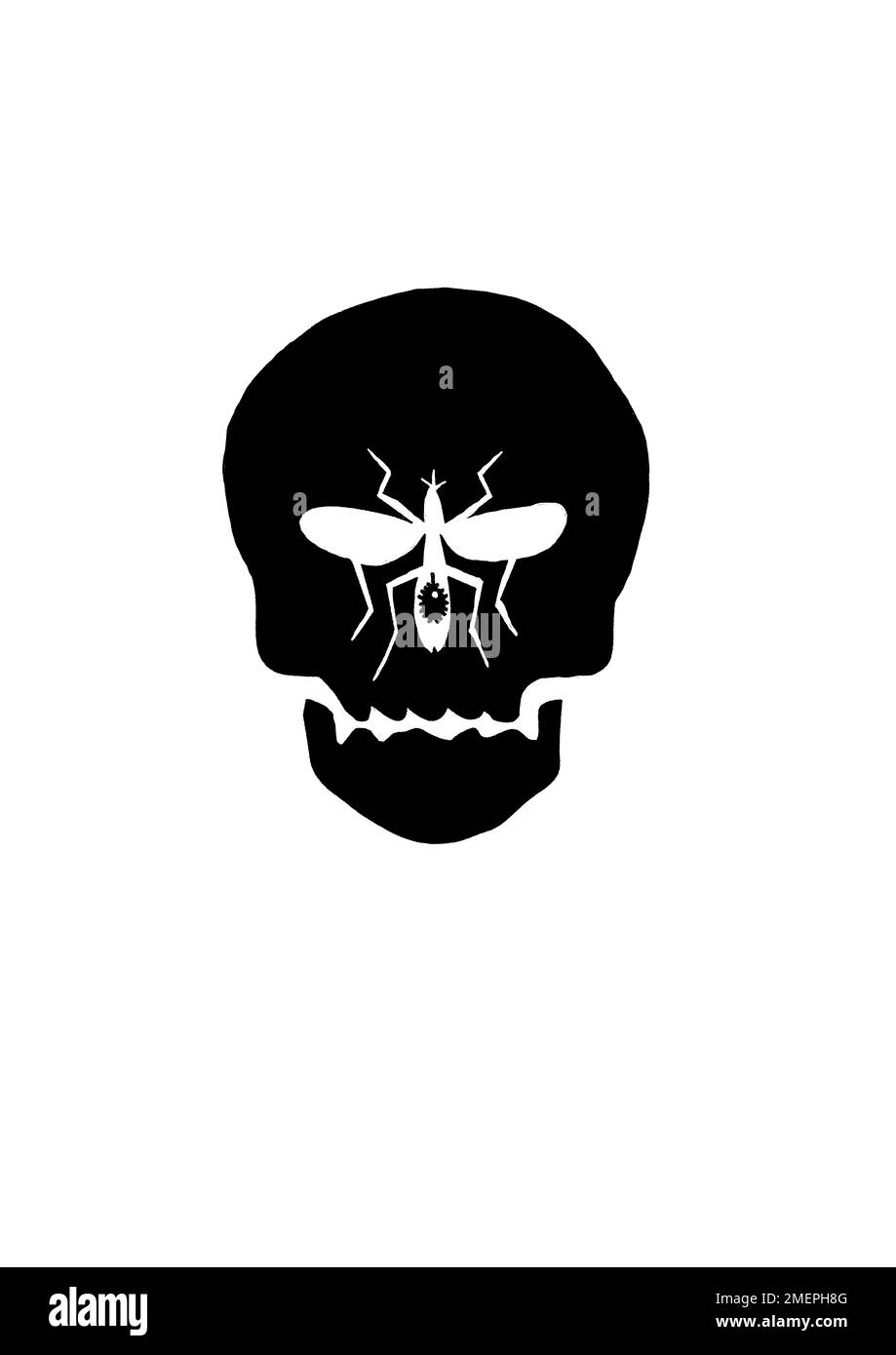 Skull with a mosquito form in the negative space Stock Photo - Alamy