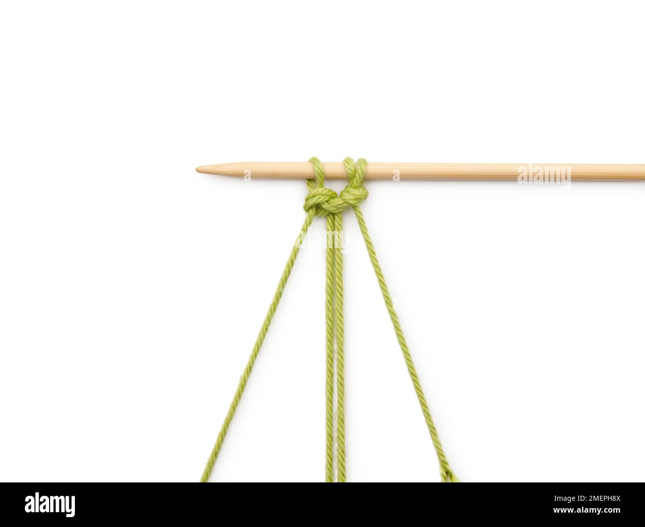 Channel Islands cast-on for single rib knitting technique Stock Photo ...