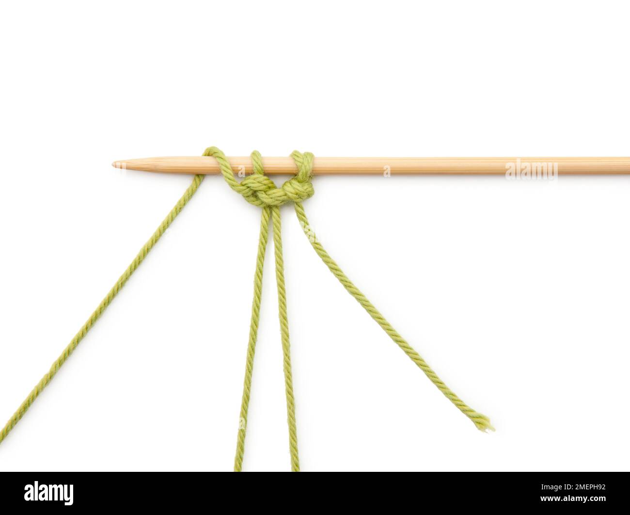 Channel Islands cast-on for single rib knitting technique Stock Photo ...