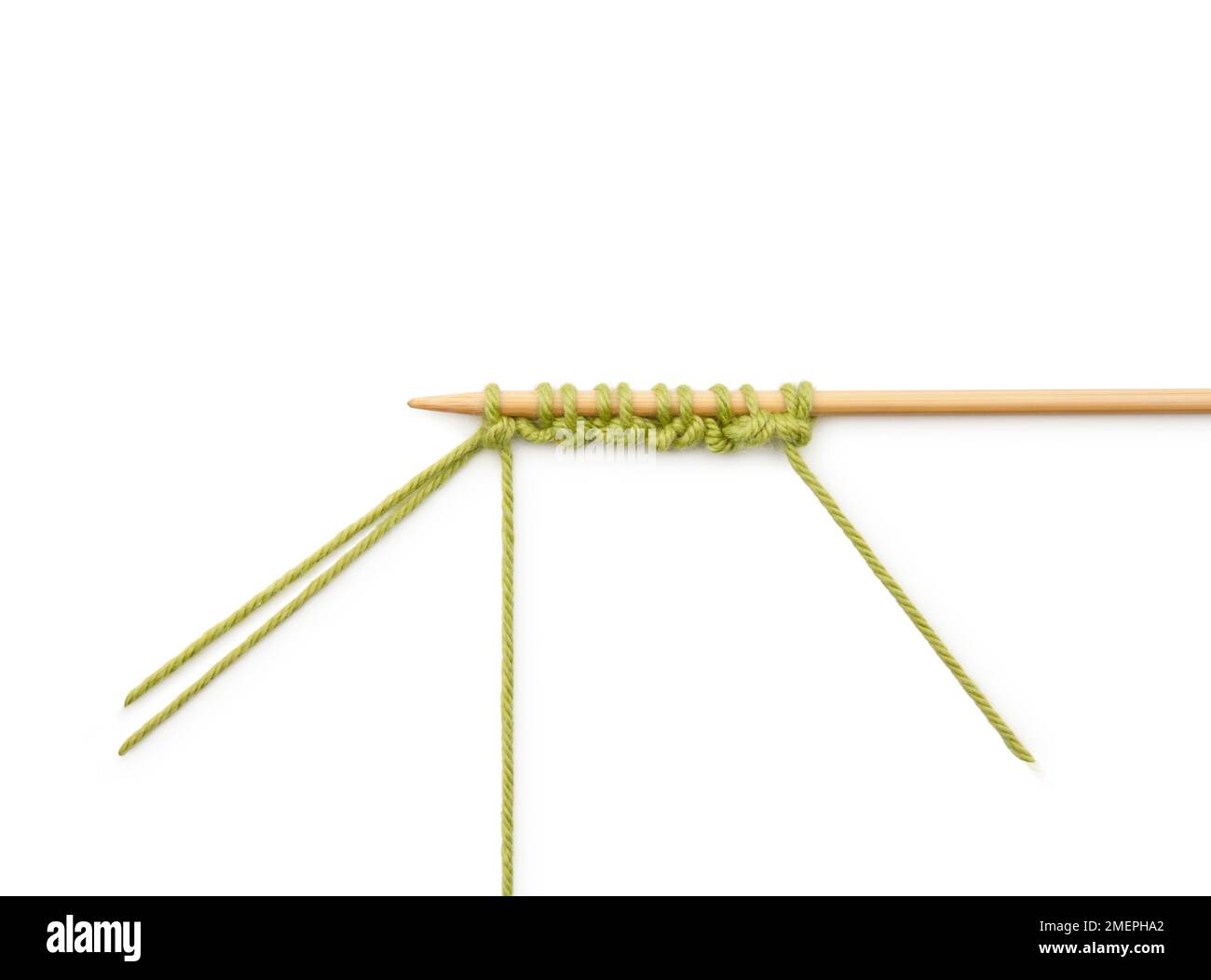 Channel Islands cast-on for single rib knitting technique Stock Photo ...