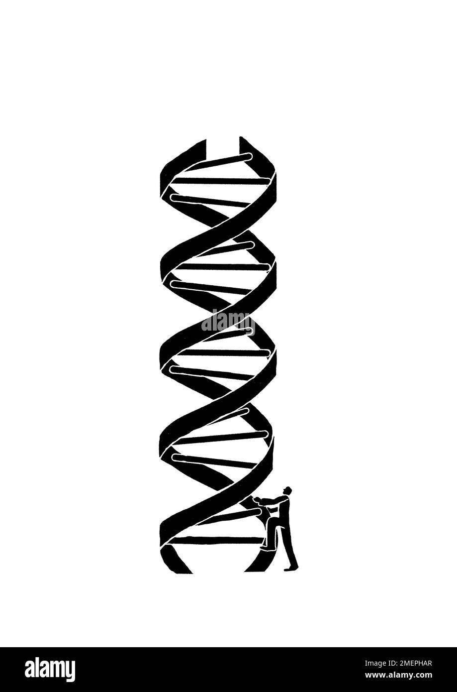 Dna Double Helix Structure Black And White
