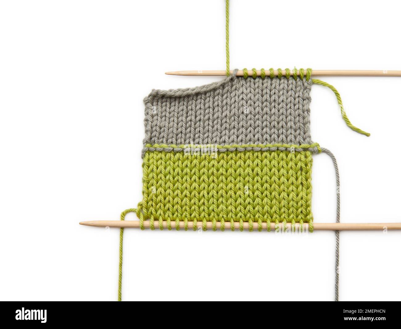 Example of picked up hem knitting technique Stock Photo - Alamy