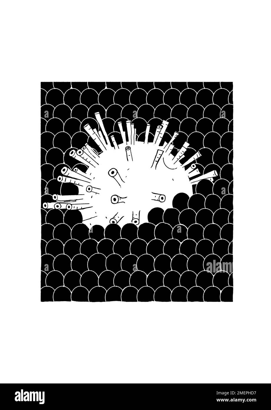 Large virus in the midst of a mass of cells Stock Photo - Alamy