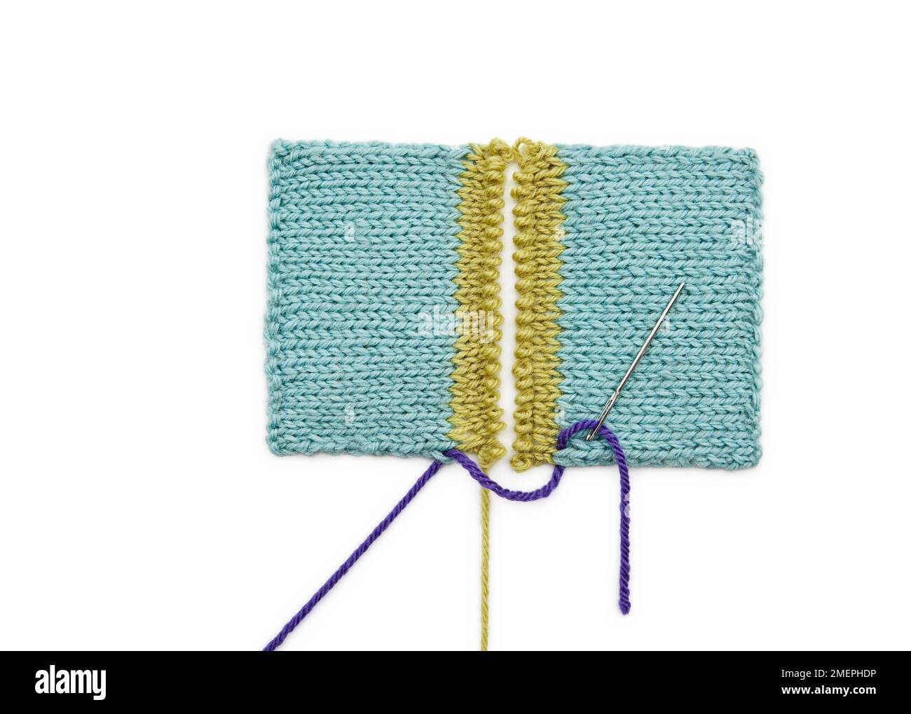 Grafting open stitches together knitting hi-res stock photography and ...