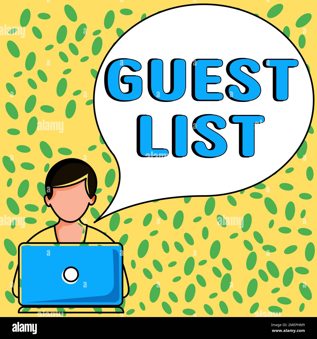 Writing displaying text Guest List. Conceptual photo a list of people ...