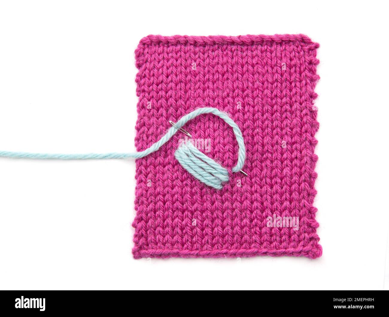 Example of satin stitch knitting technique Stock Photo - Alamy
