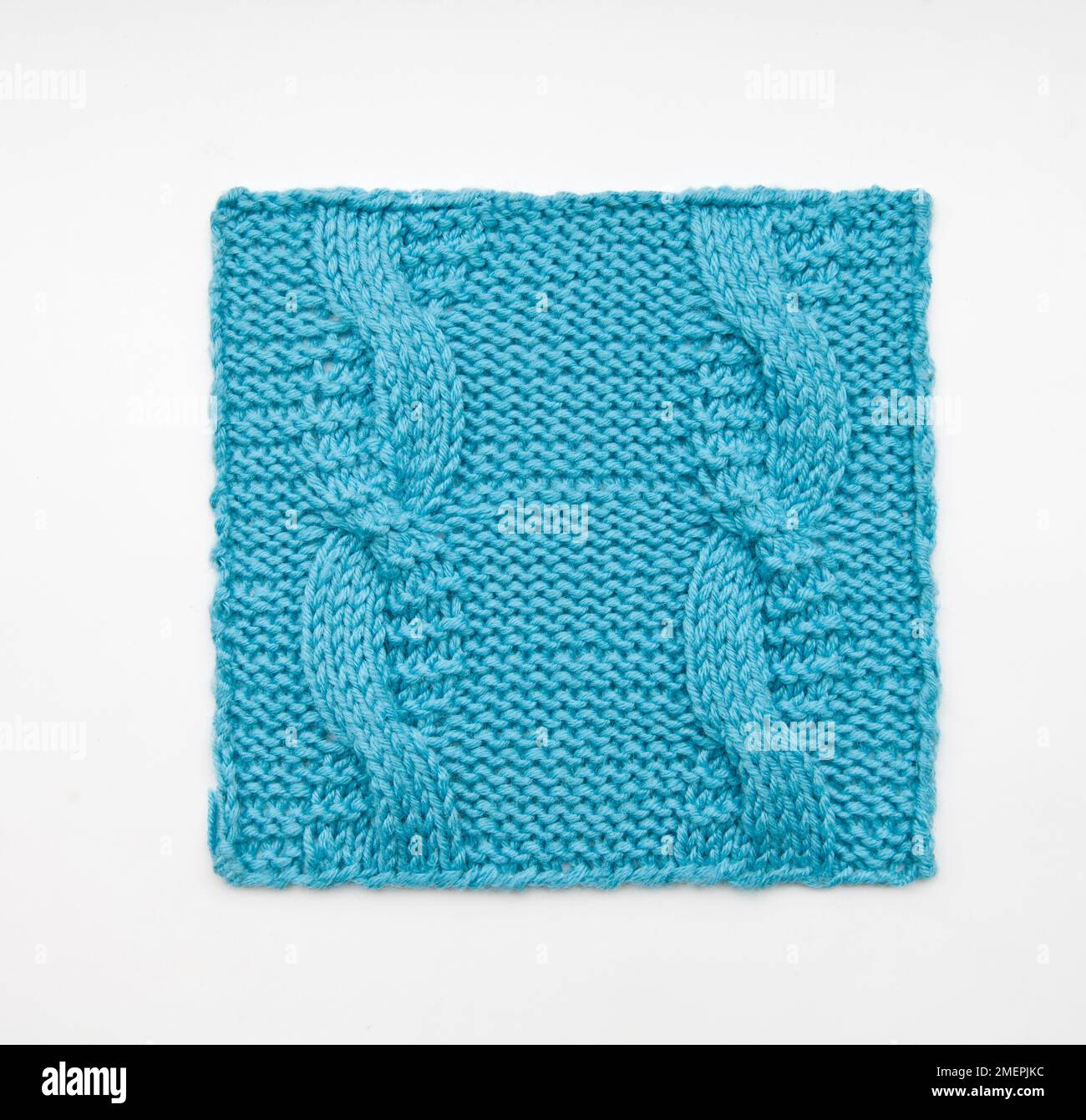 Garter stitch cable knitting sample Stock Photo - Alamy