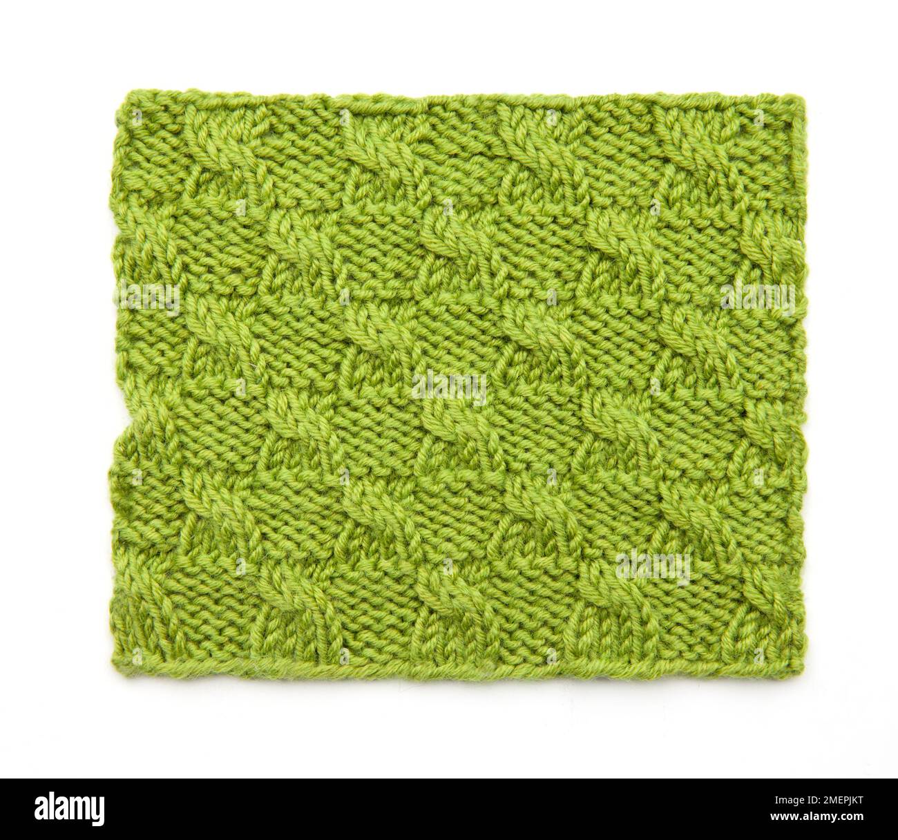 Check cable stitch knitting sample Stock Photo - Alamy
