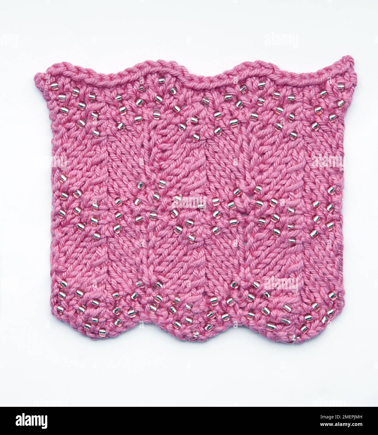 Beaded chevron knitting sample Stock Photo - Alamy