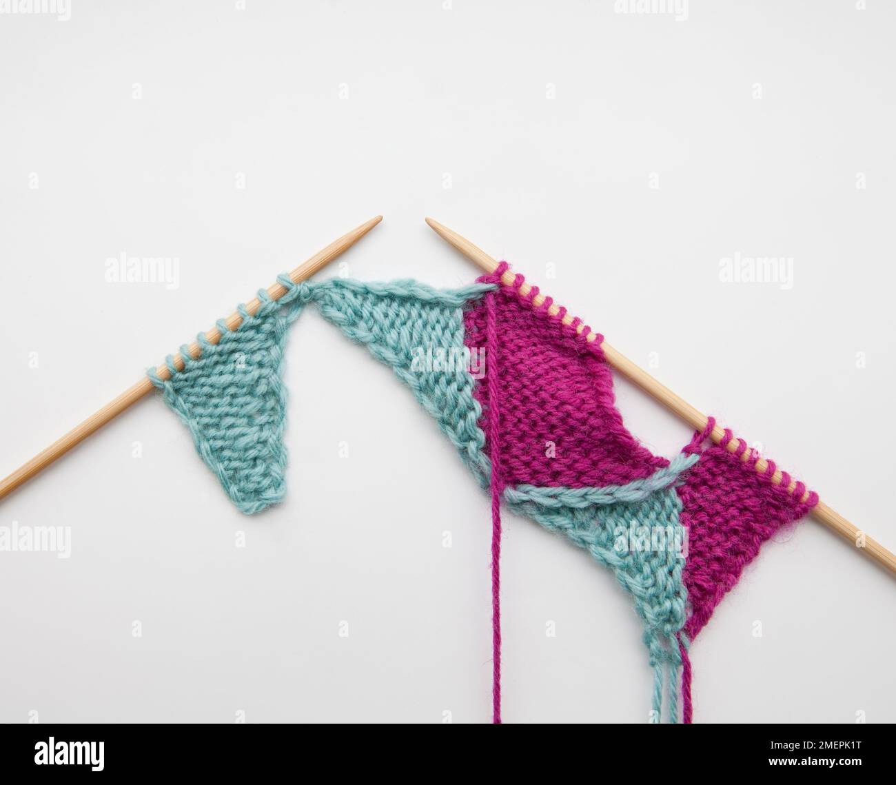 Creating structured effect using interlace knitting Stock Photo - Alamy