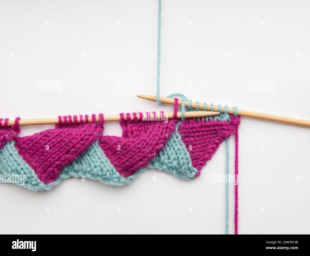 Creating structured effect using interlace knitting Stock Photo - Alamy