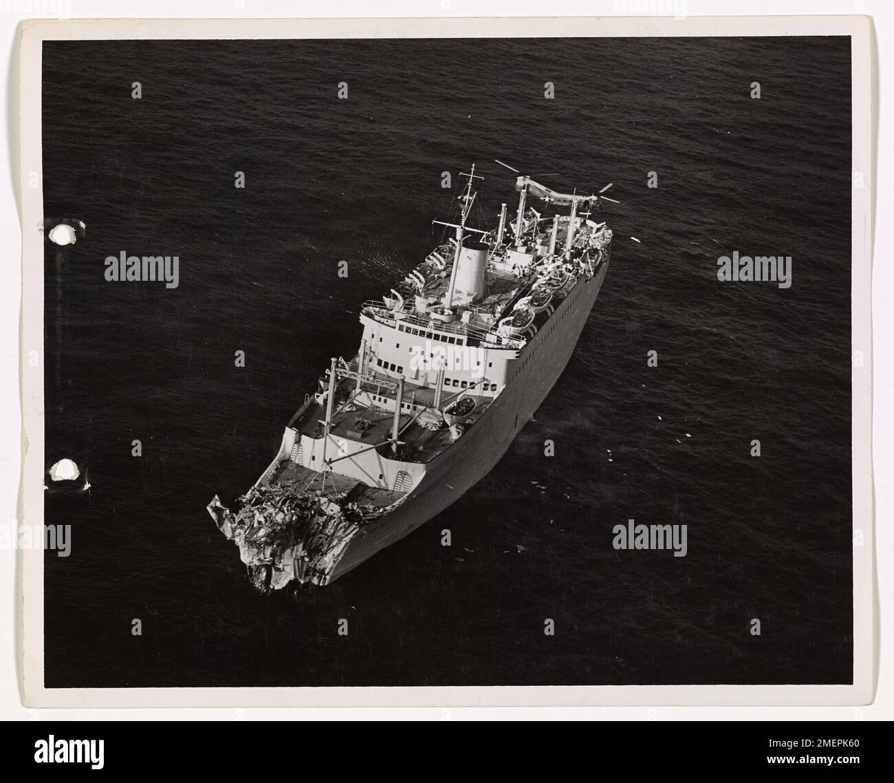 The SS Stockholm stands by off the coast as survivors are airlifted ...