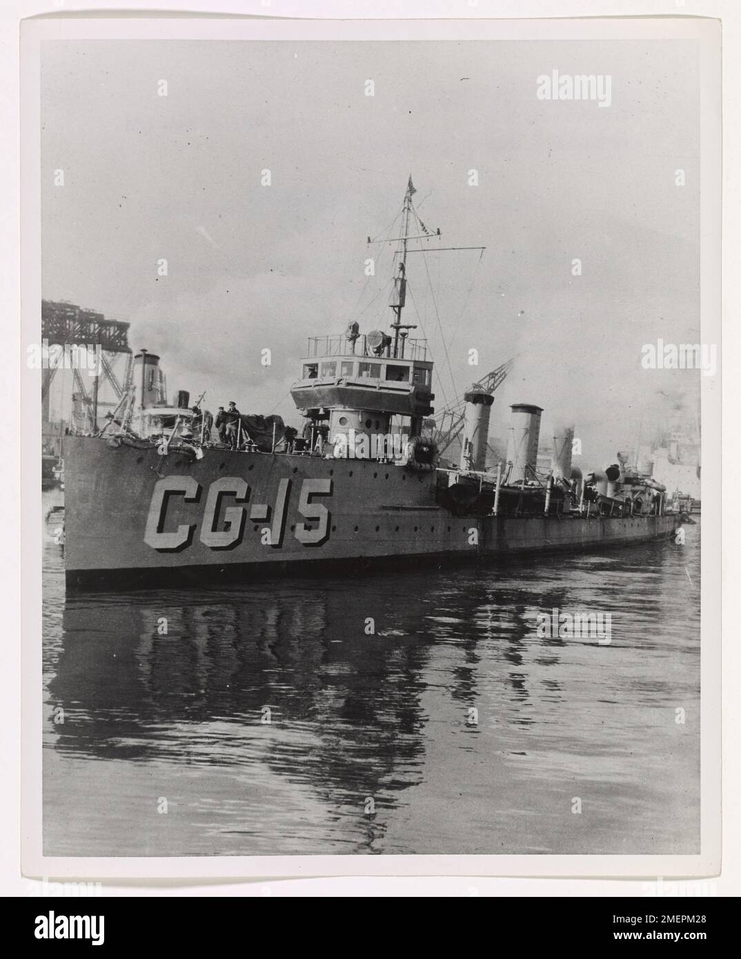 The U.S. Coast Guard Destroyer MONAGHAN is depicted in this image. As a ...