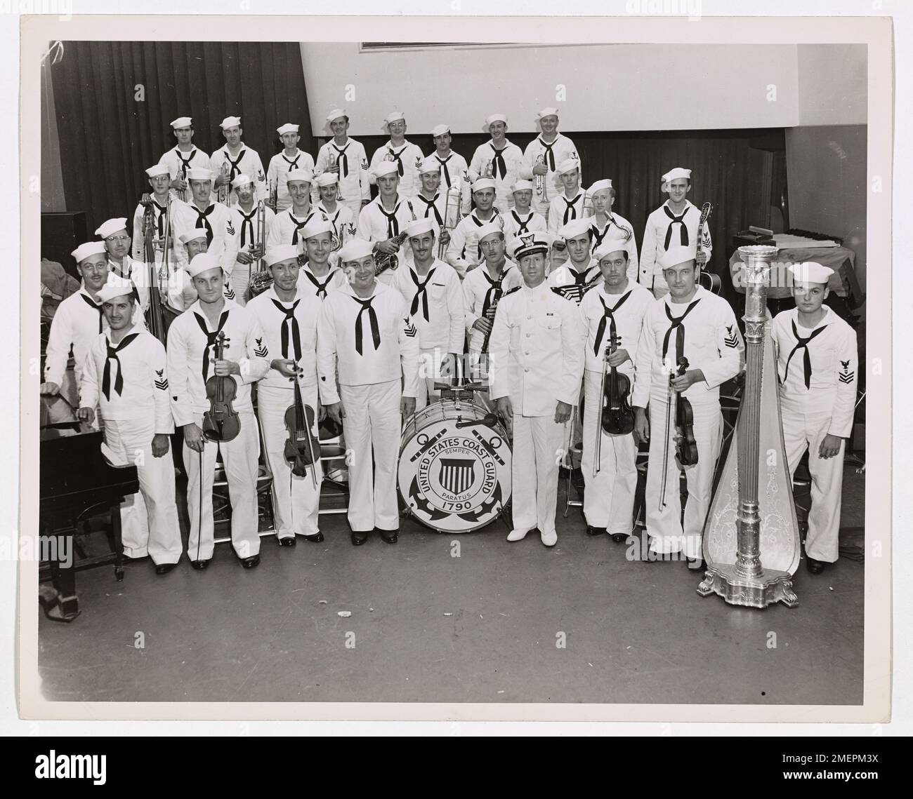 The Eleventh Naval District Coast Guard band, led by Lieutenant Rudy ...