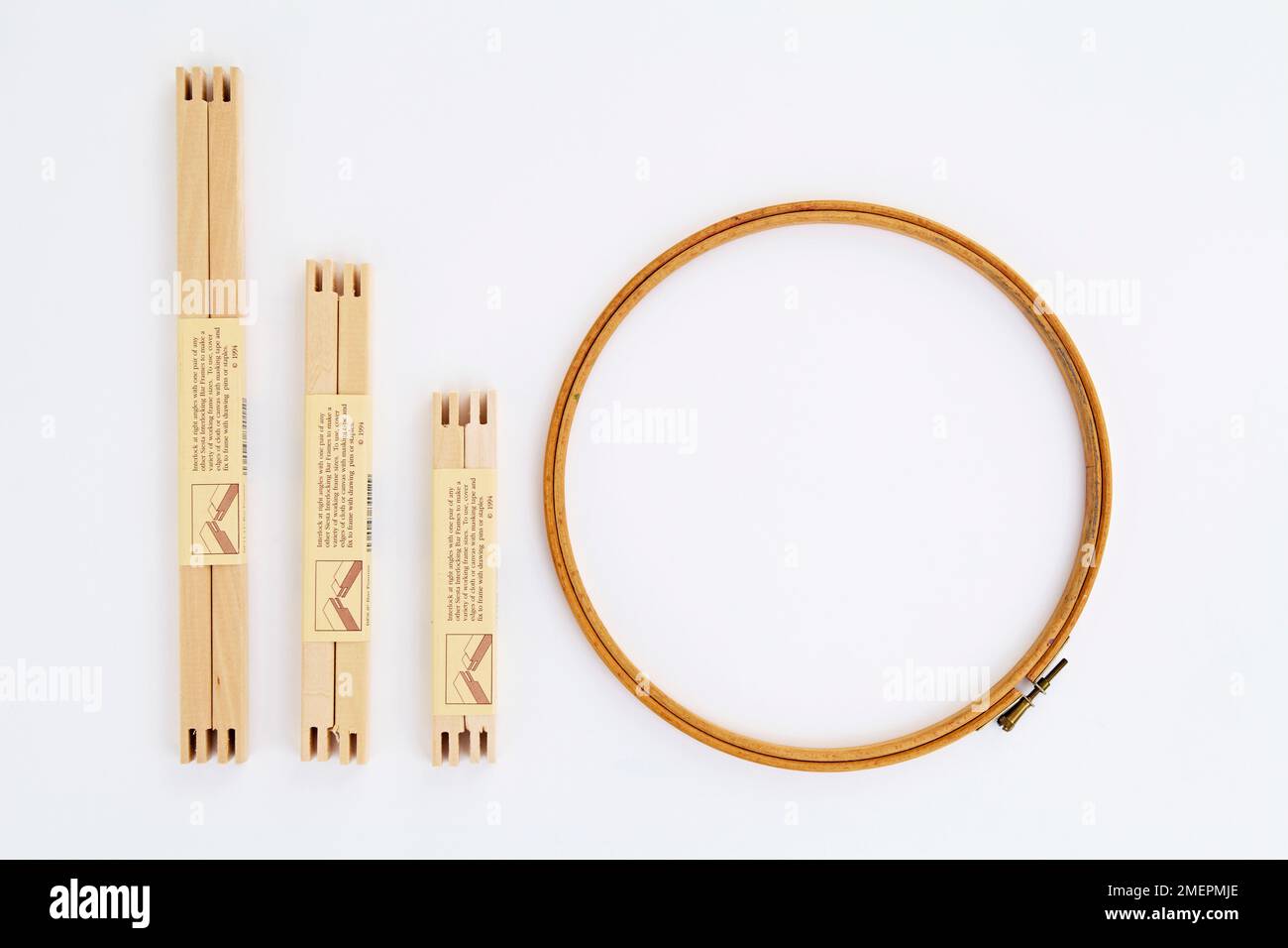 Embroidery hoop and bar frames, close-up Stock Photo - Alamy