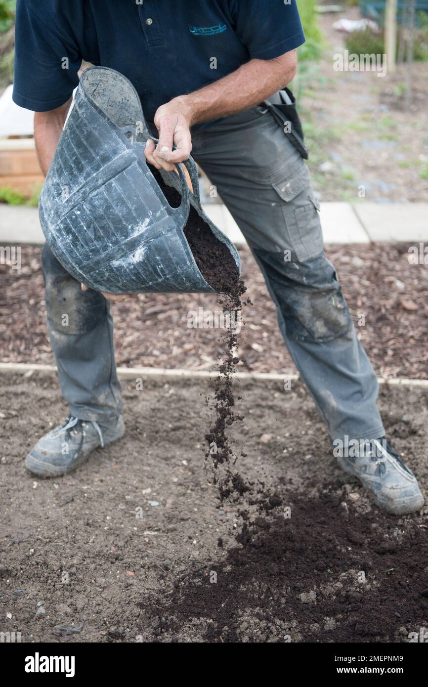 Man spreading compost hi-res stock photography and images - Alamy
