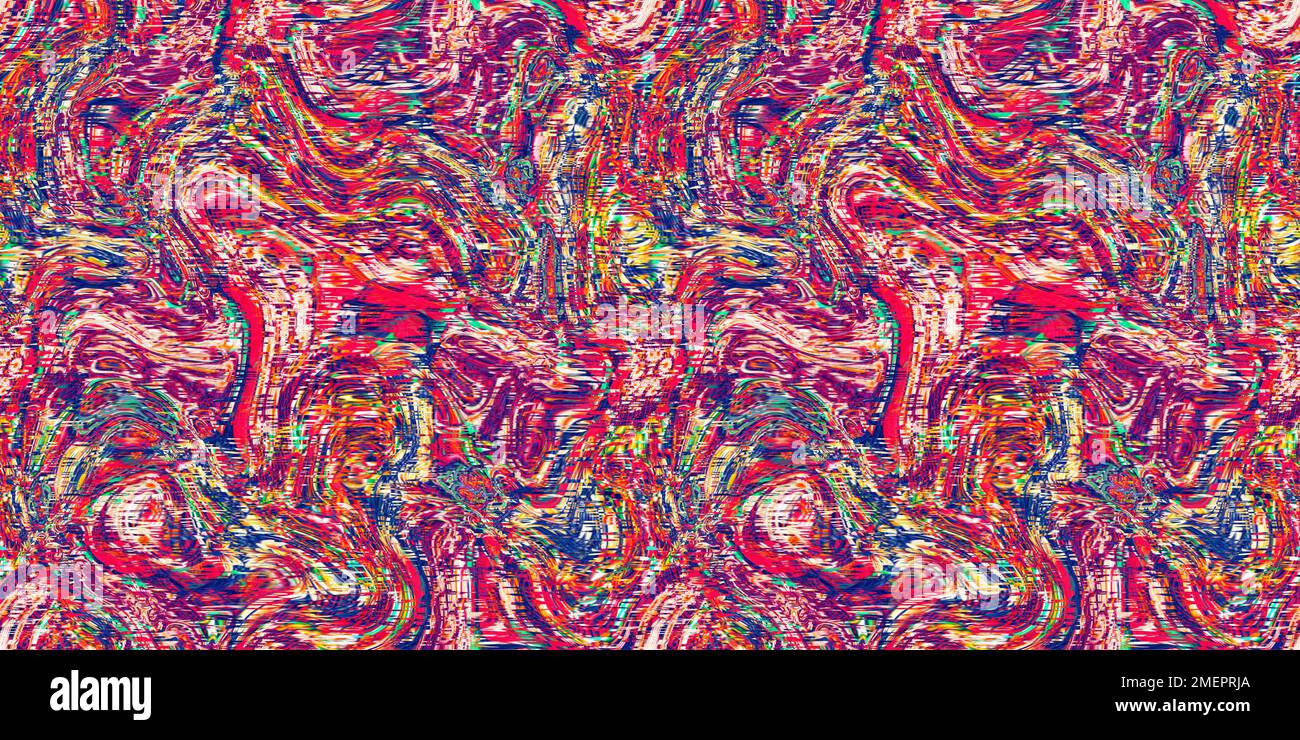 Vibrant pink distortion border. Bright colorful kitsch banner for fluid ...