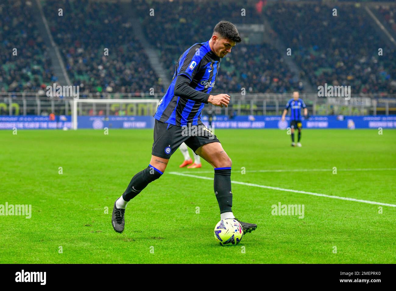 Milano, Italy. 23rd, January 2023. Raoul Bellanova (12) of Inter seen ...