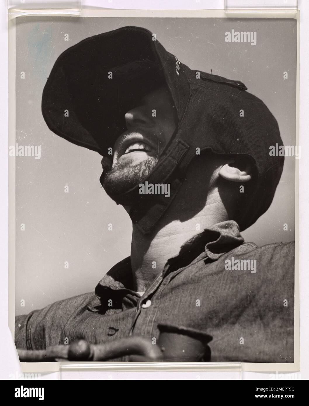 Coast Guardsman John A. Panetta, Seaman First Class, wears a GI foul ...