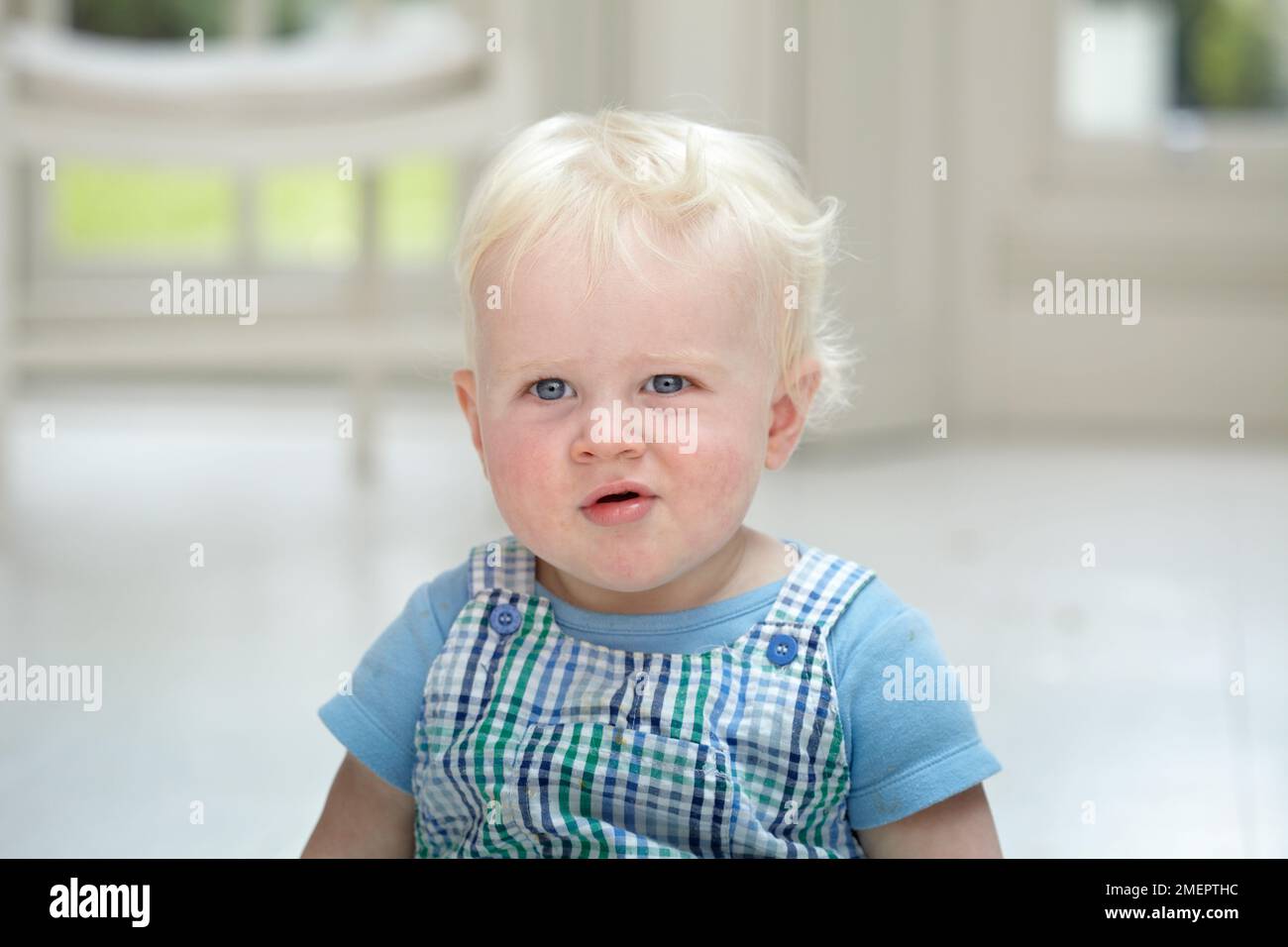 Small boy, very fair white hair, 1 year 1 month Stock Photo - Alamy