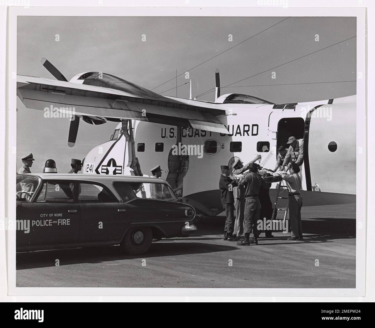 A Coast Guard plane conducts a rescue mission in the challenging ...