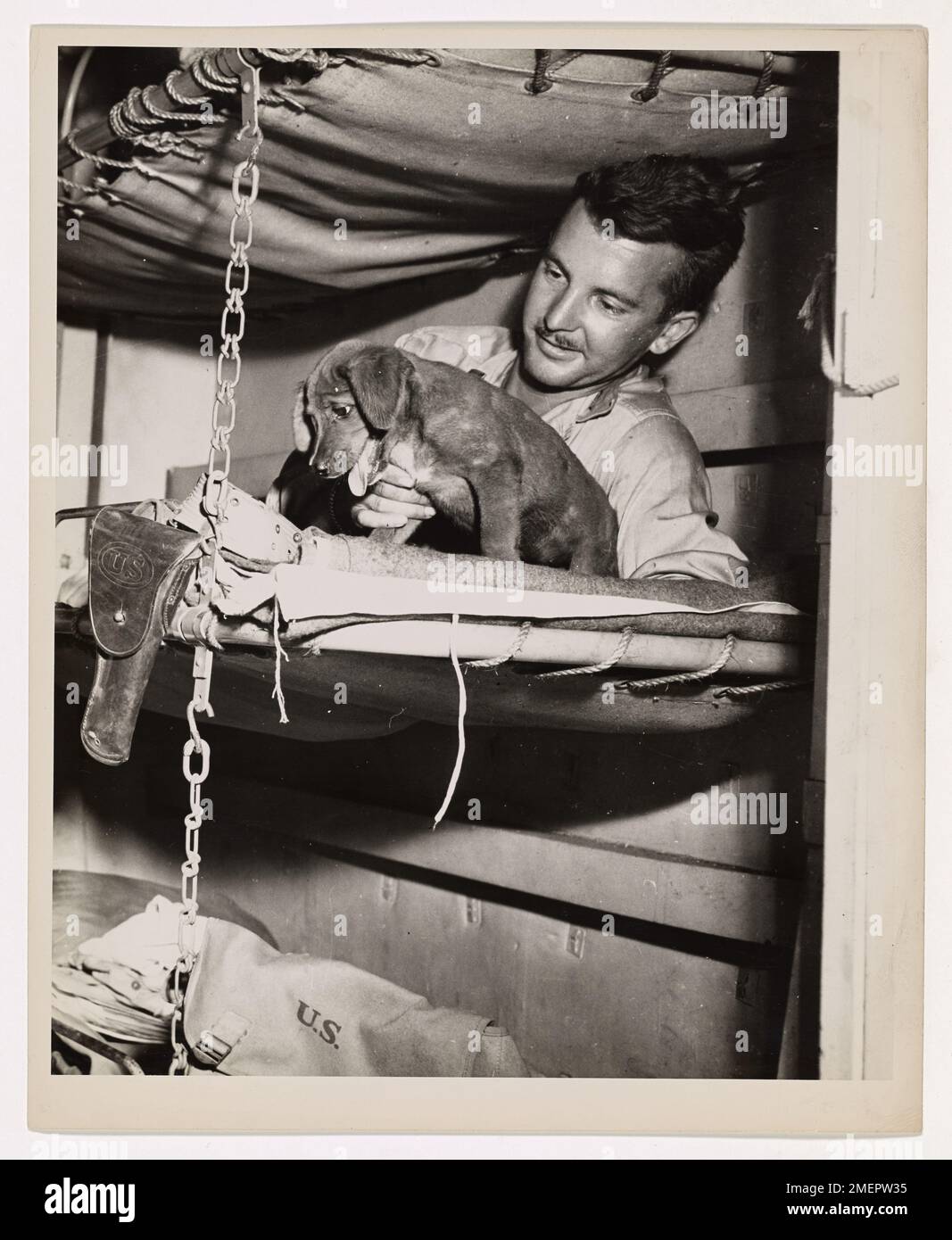 'Fido,' a mascot dog aboard a Coast Guard-manned LST in the Southwest ...