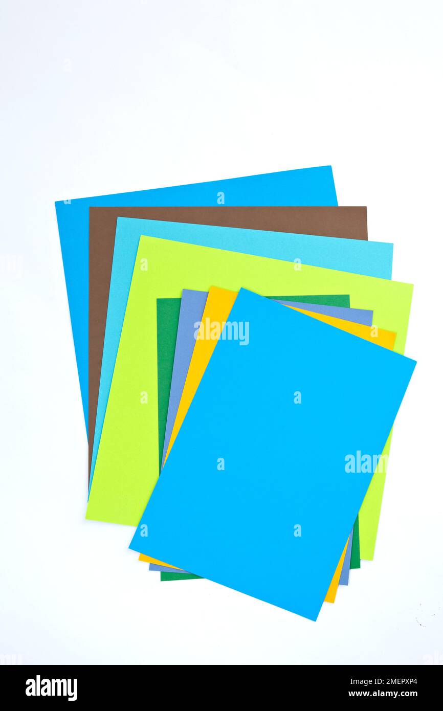 Variety of paper in different colours, weights and thicknesses Stock ...