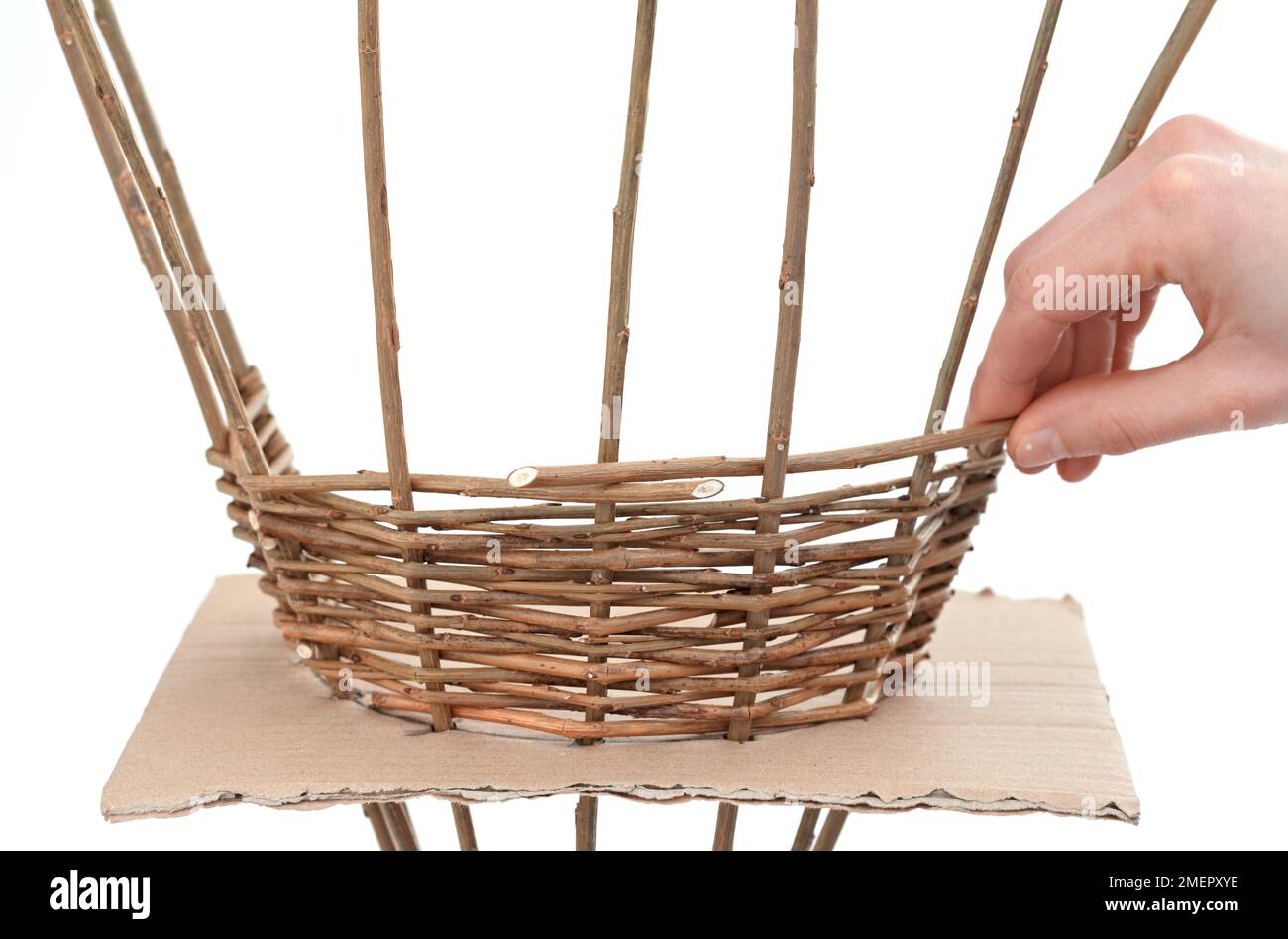 Making willow basket, close-up Stock Photo - Alamy