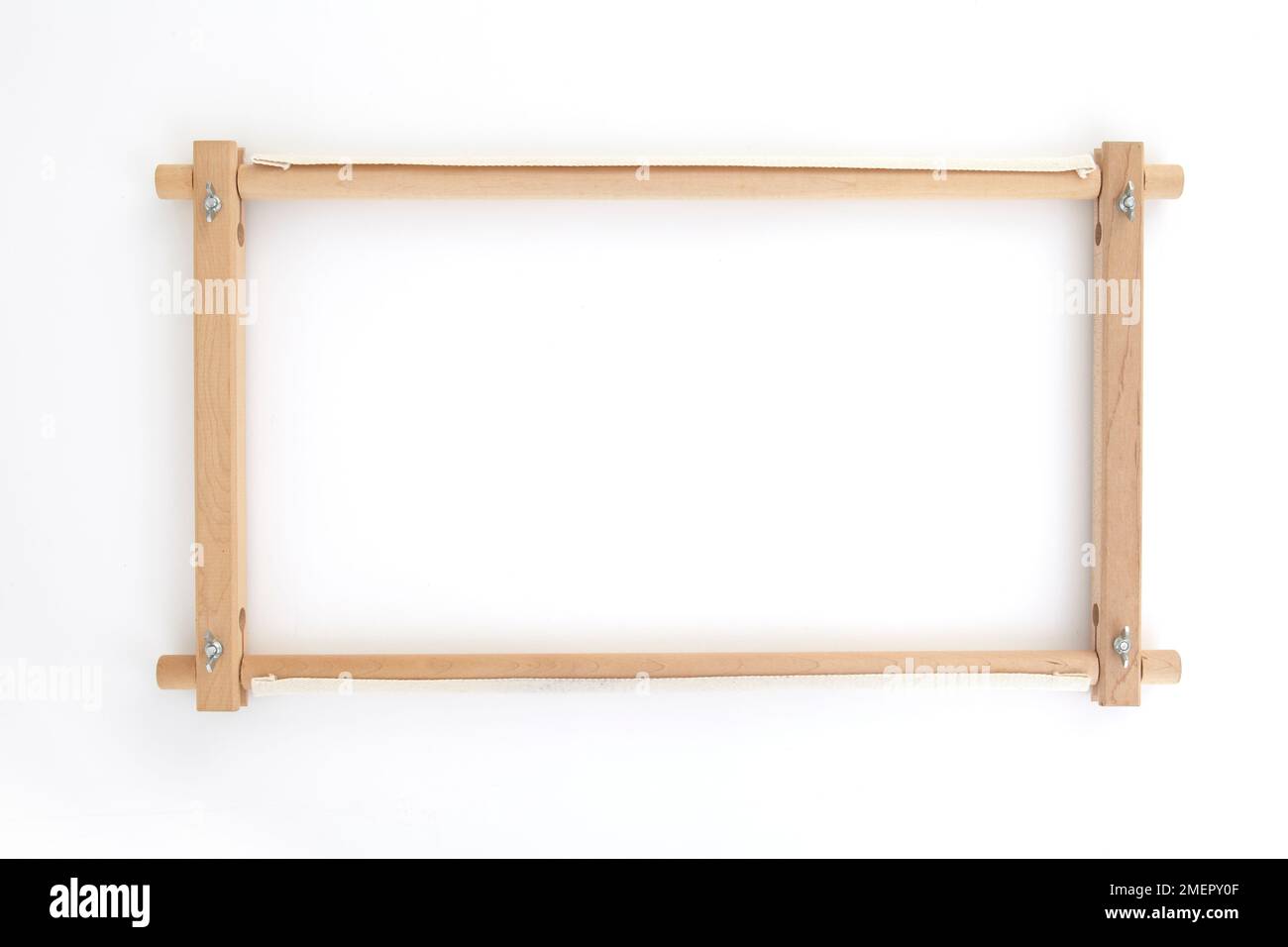 Wooden tapestry frame, overhead view Stock Photo - Alamy