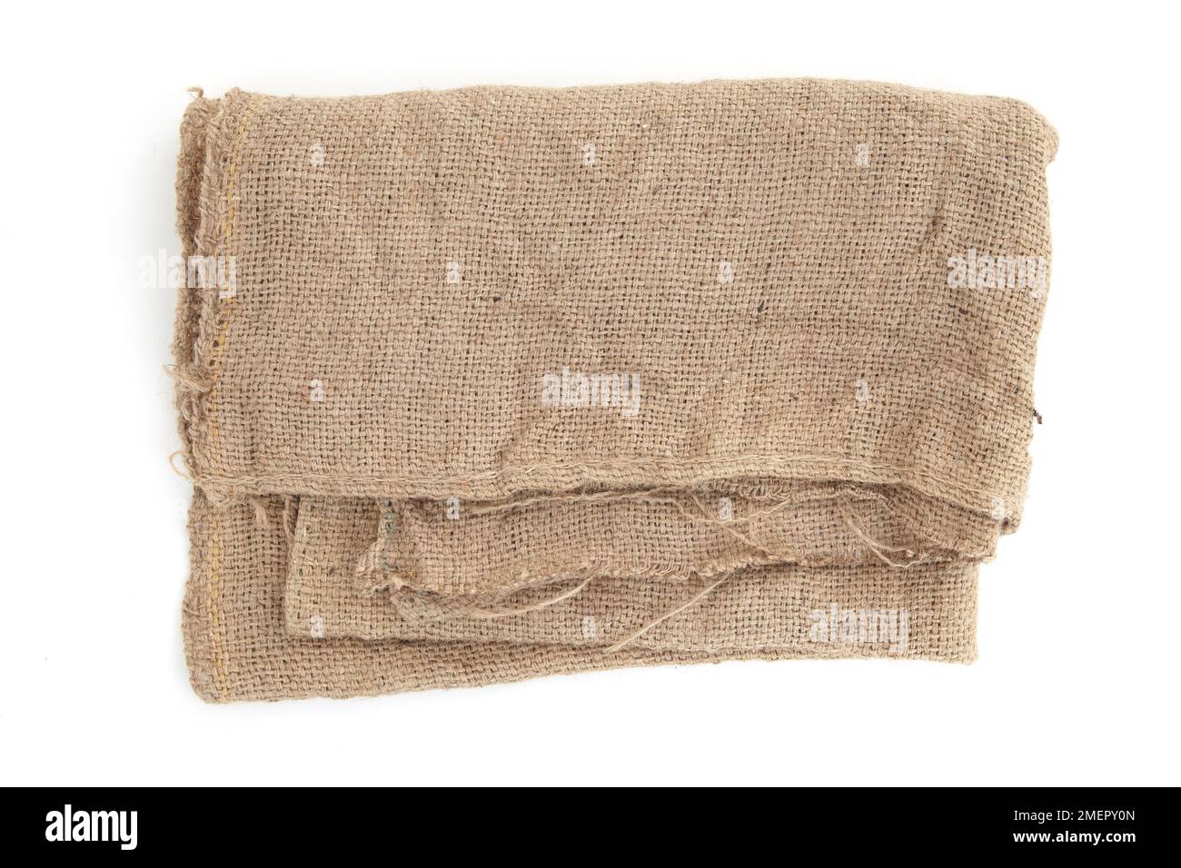 Folded sackcloth, overhead view Stock Photo - Alamy