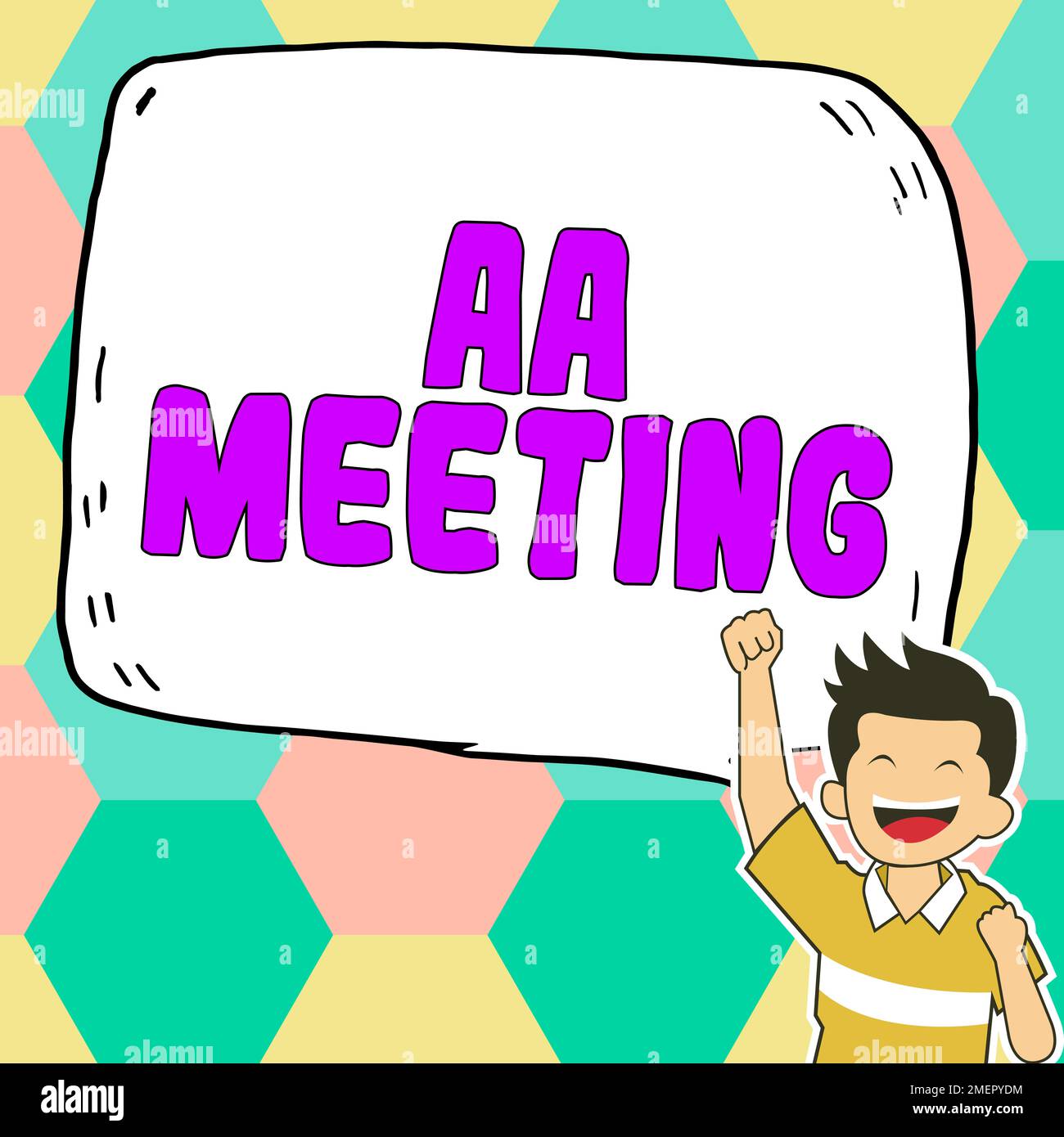 Inspiration showing sign Aa Meeting. Word Written on gathering of ...