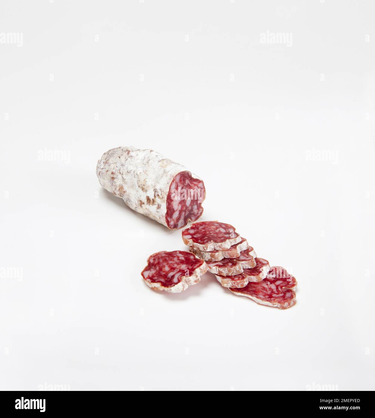 Salame cacciatore, slim, fully dried Italian salami Stock Photo - Alamy