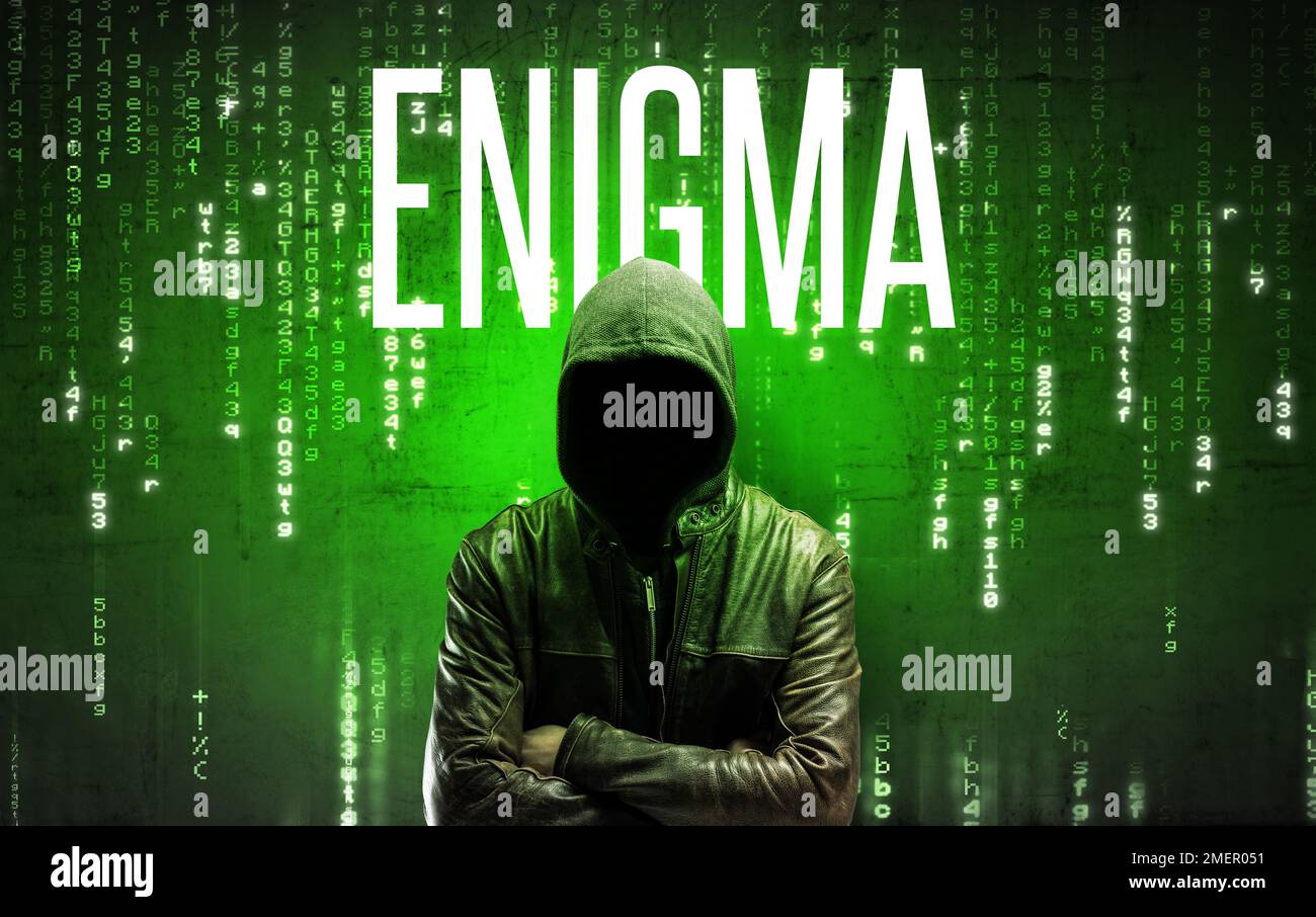 Faceless hacker with inscription concept Stock Photo - Alamy