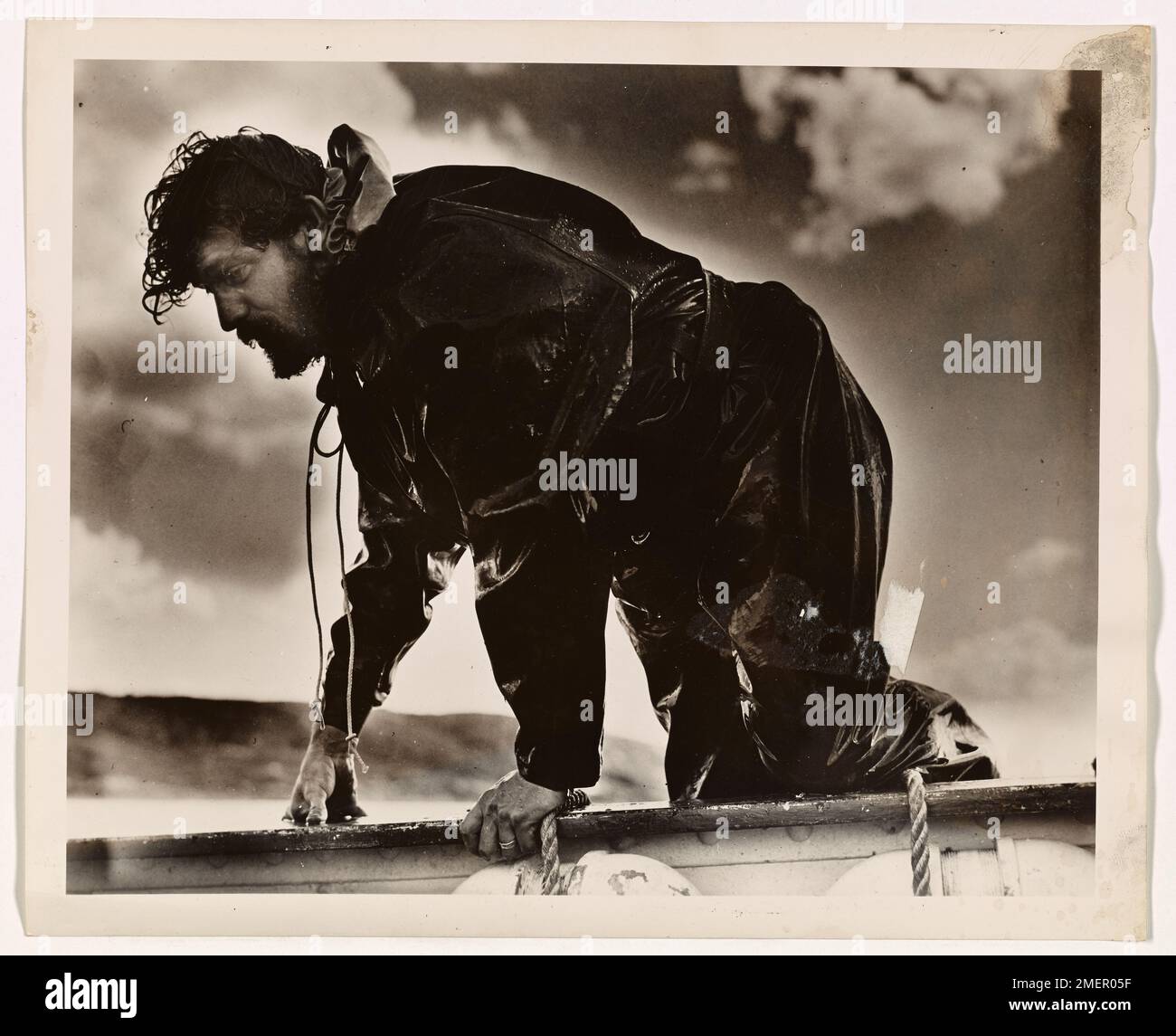 This image depicts a sailor who was rescued in the Atlantic after a ...