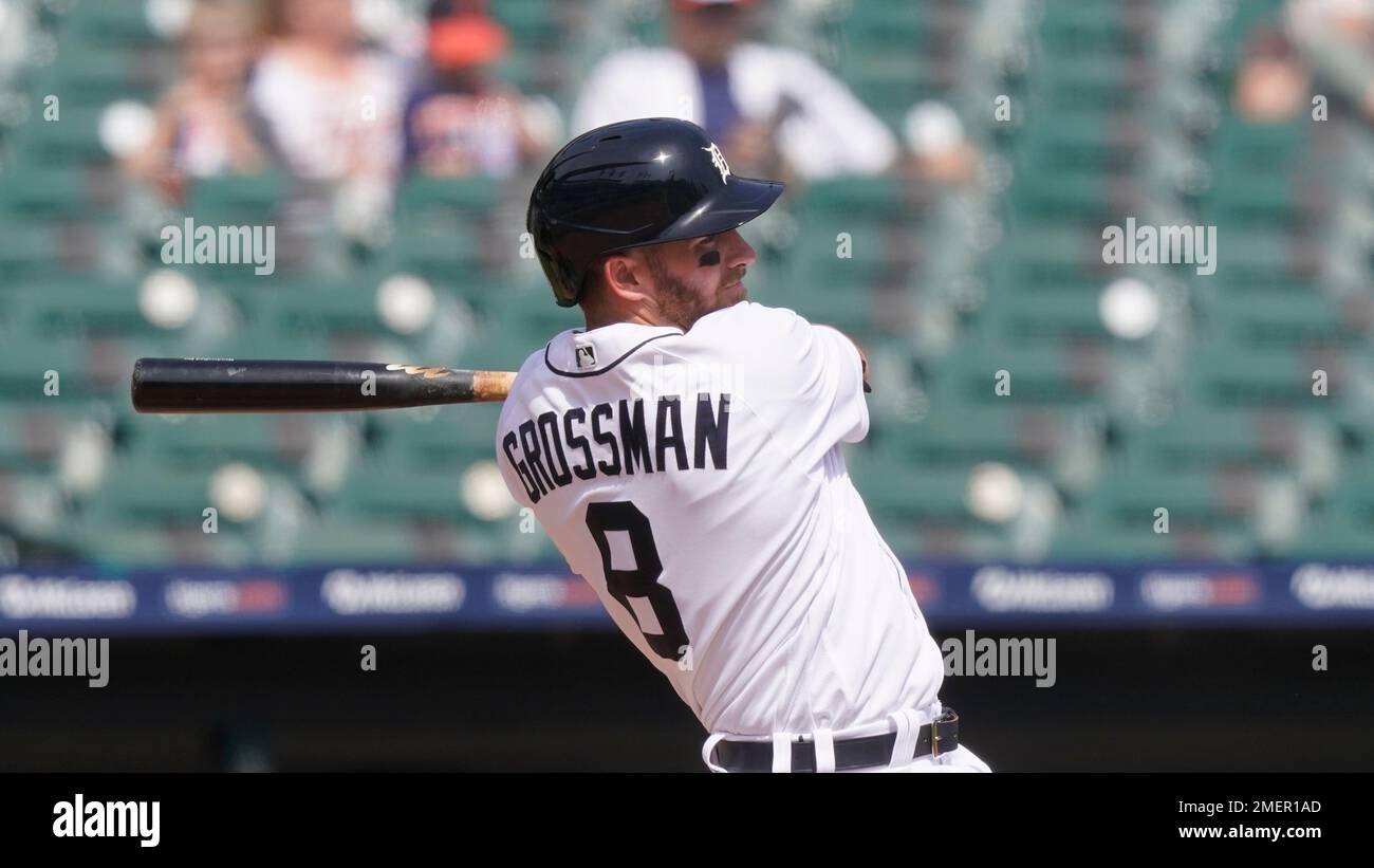 Detroit Tigers' Robbie Grossman plays during a baseball game, Tuesday ...